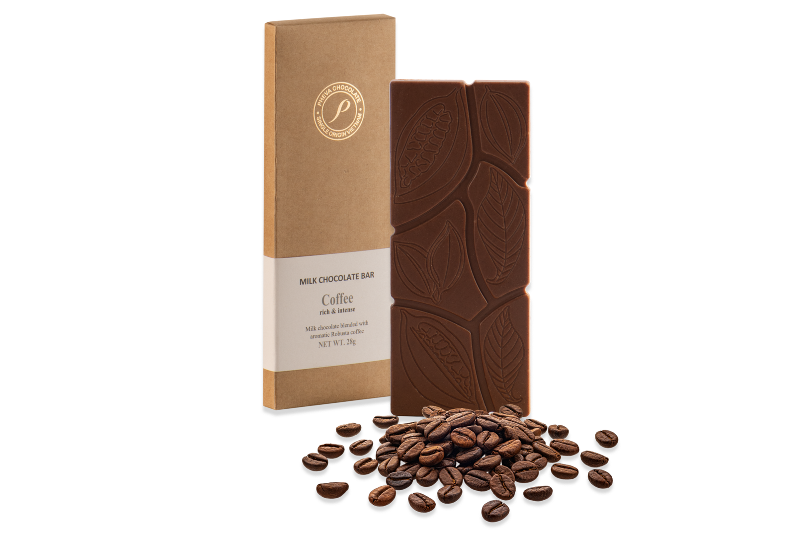 Thanh 28g – Sôcôla sữa Cà phê – Pheva Chocolate