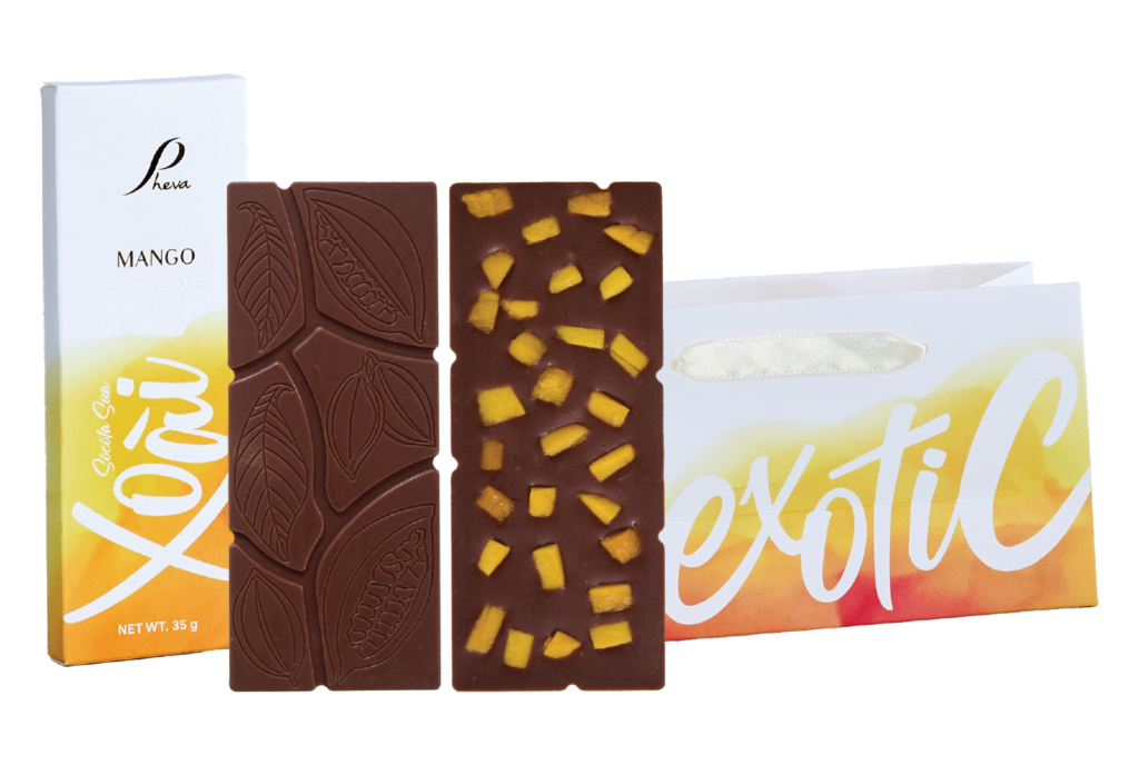 Bar 35g – Milk mango chocolate – Pheva Chocolate